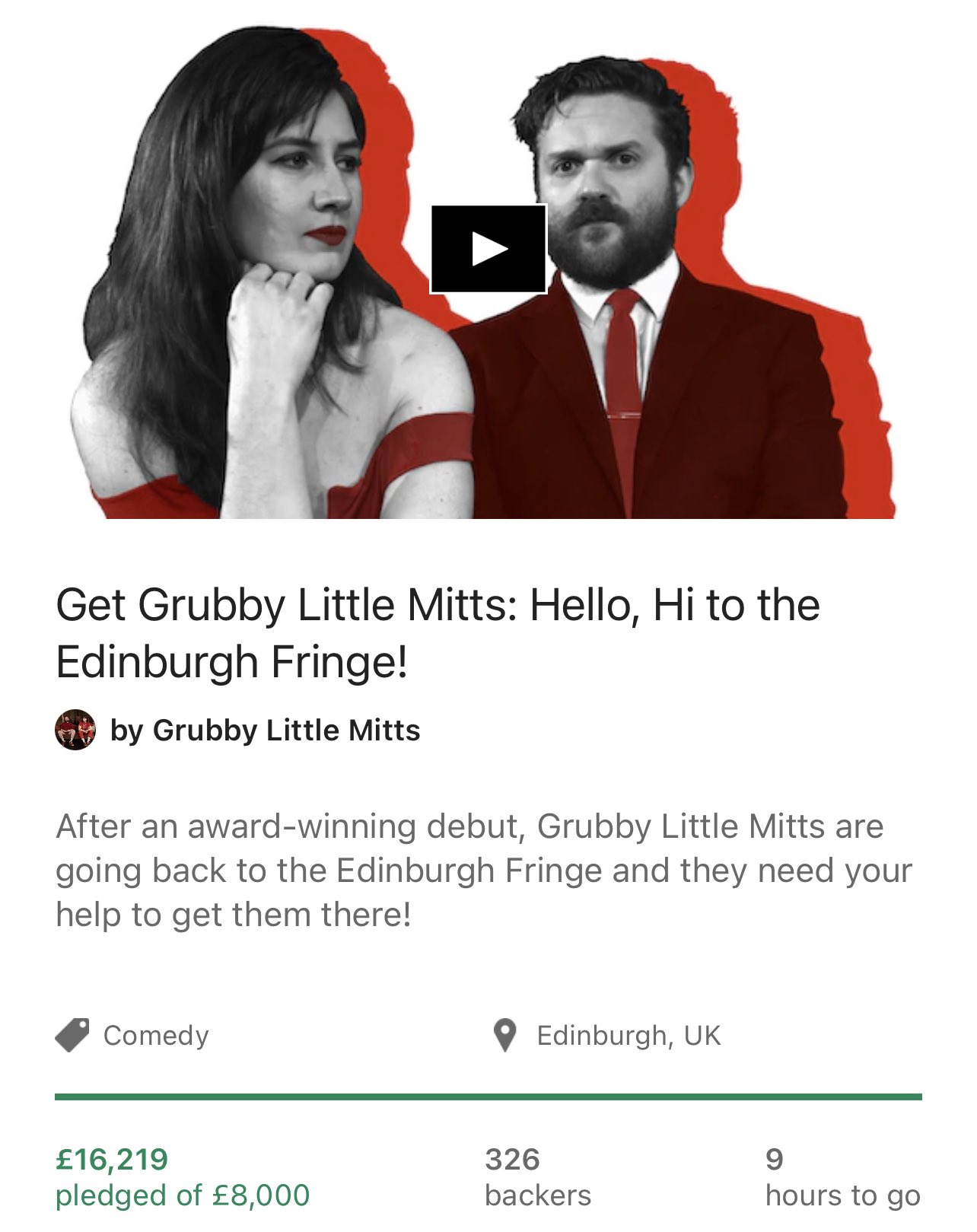 Grubby Little Mitts on Twitter: "Just 9 hours left of our campaign! We’ve hit £16K which is ...