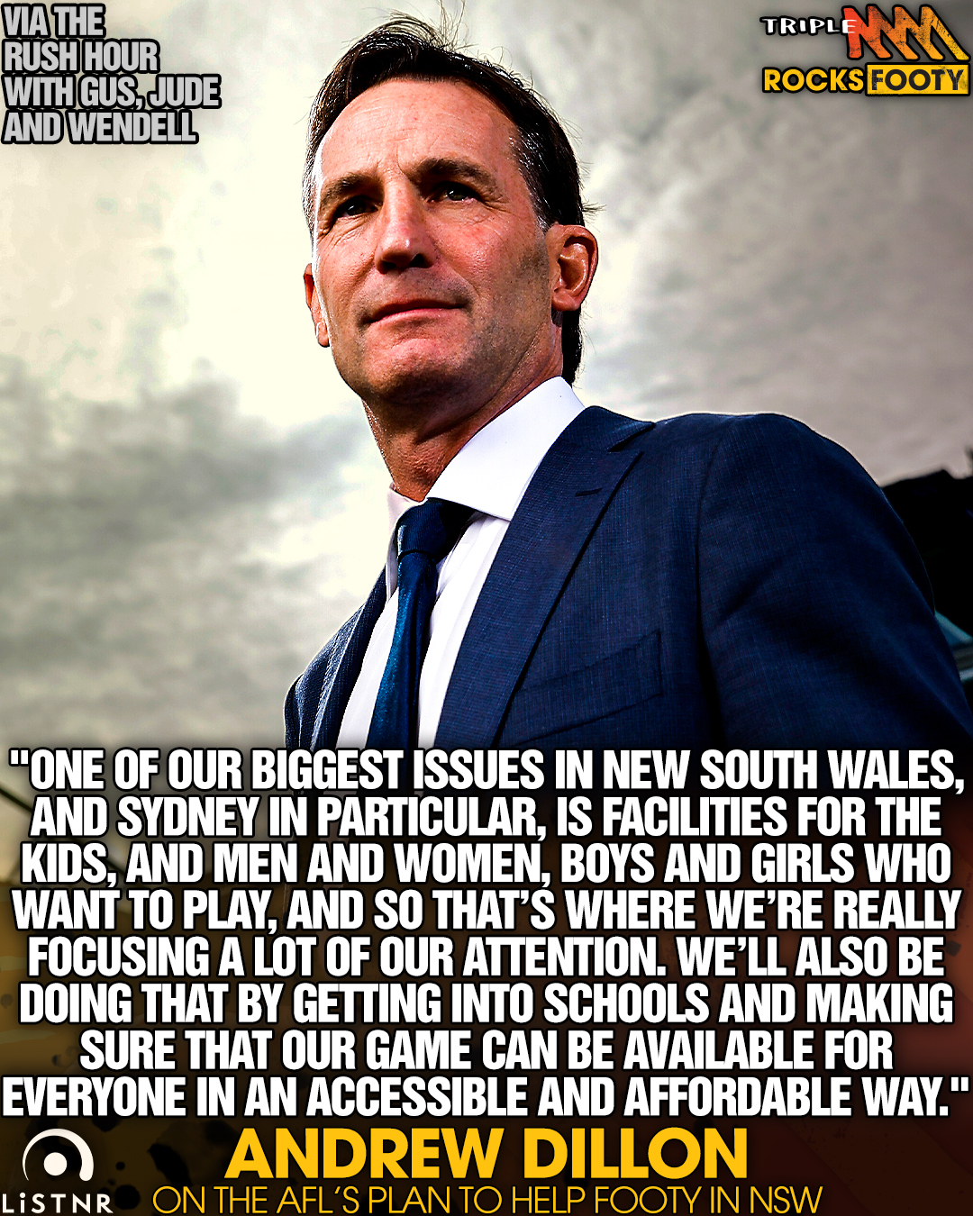 Triple M Footy on Twitter: "Andrew Dillon outlined the AFL's plan to help footy in NSW on the ...