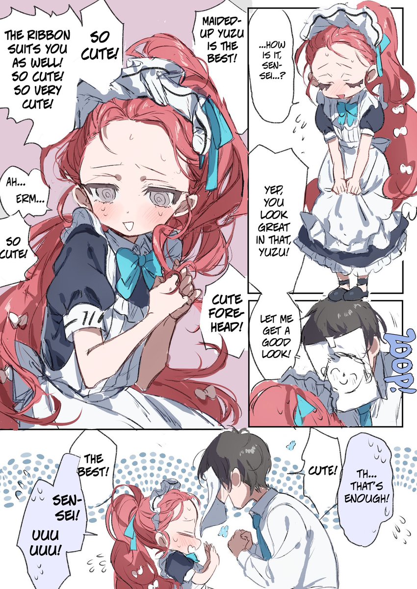 Paracite on Twitter: "[EN Version] Artist's Comment: Maid Yuzu and Sensei 英語版です！"