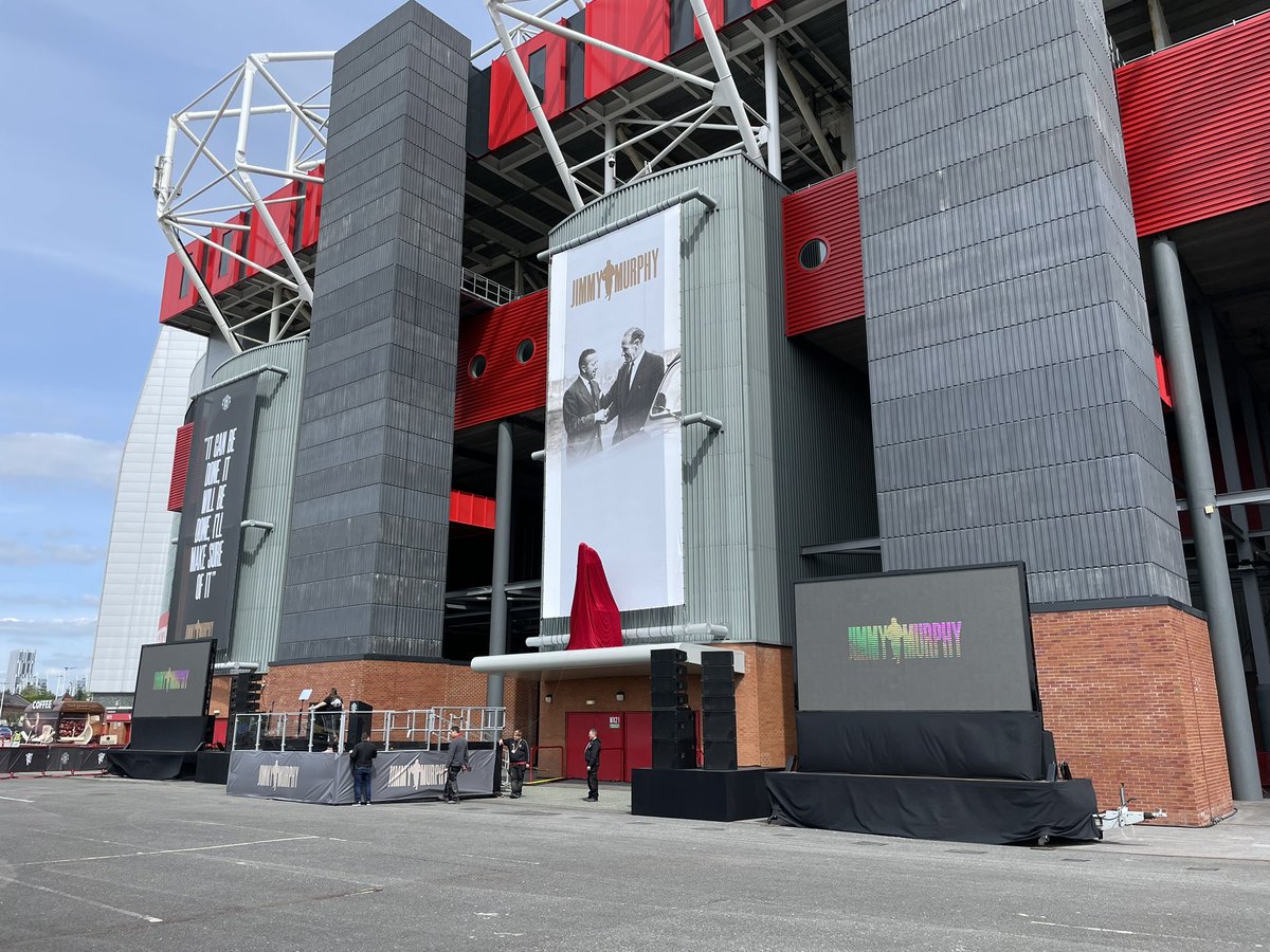 Simon Peach on Twitter: "Stage set for the Jimmy Murphy statue unveiling at Old Trafford later"