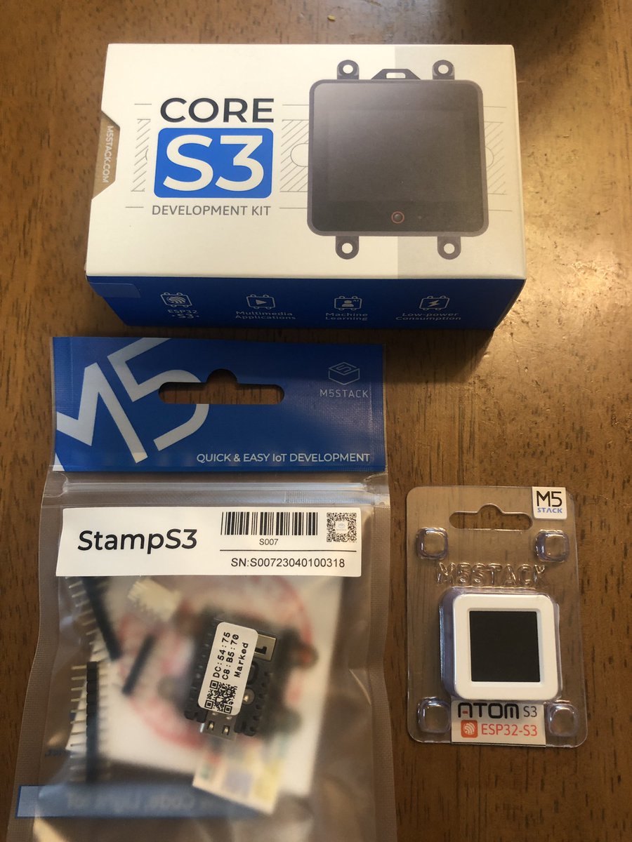 M5Stack on Twitter: "RT @kouhei_kanazawa: 本日頂いたものたち。ありがたいです。これらで何か作らねば。"