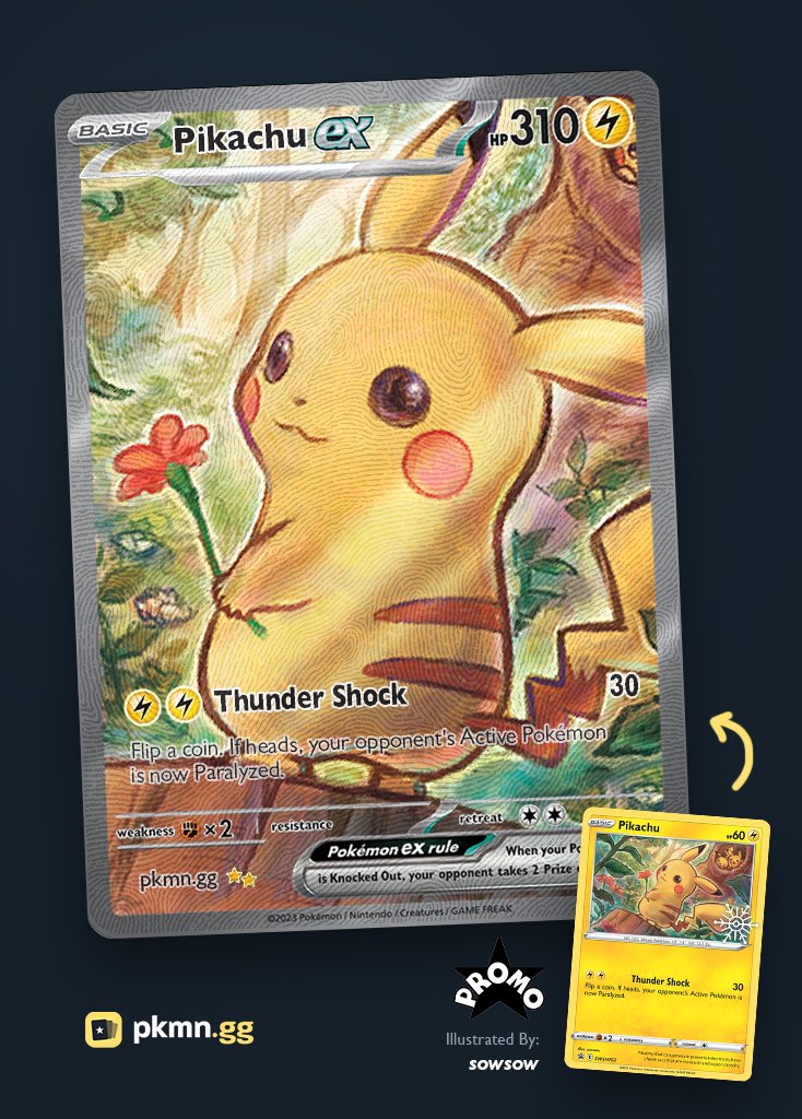 pkmn.gg on Twitter: "Pikachu SWSH153 from Sword & Shield Promos but it's a full art ex ...