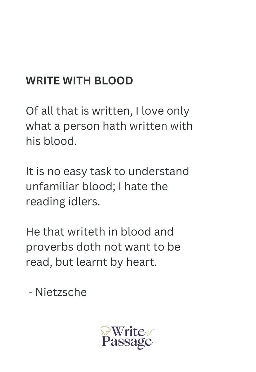 Write with blood, Nietzsche said. What did he mean? A lesson on ...