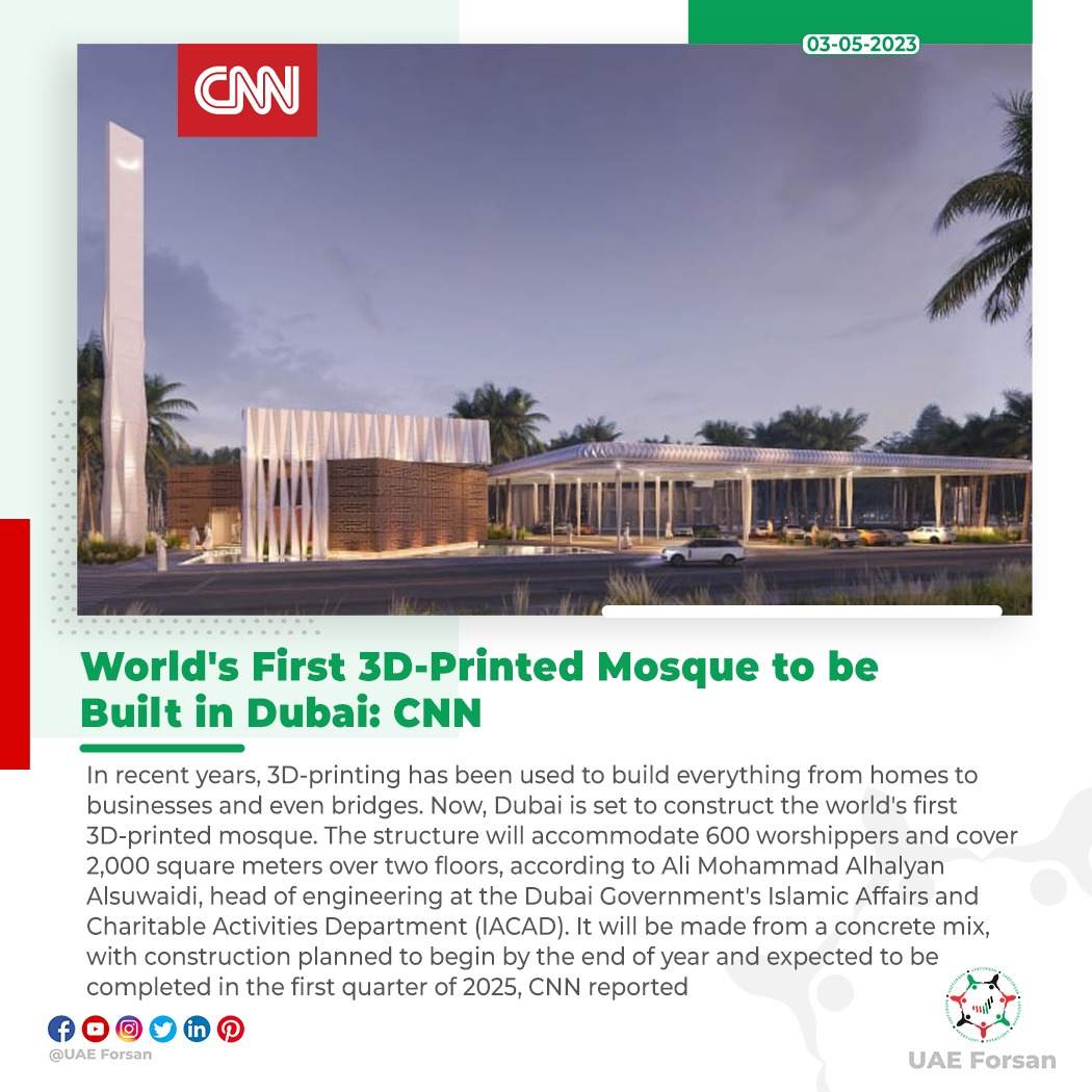 Uae Forsan On Twitter Worlds First 3d Printed Mosque To Be Built In