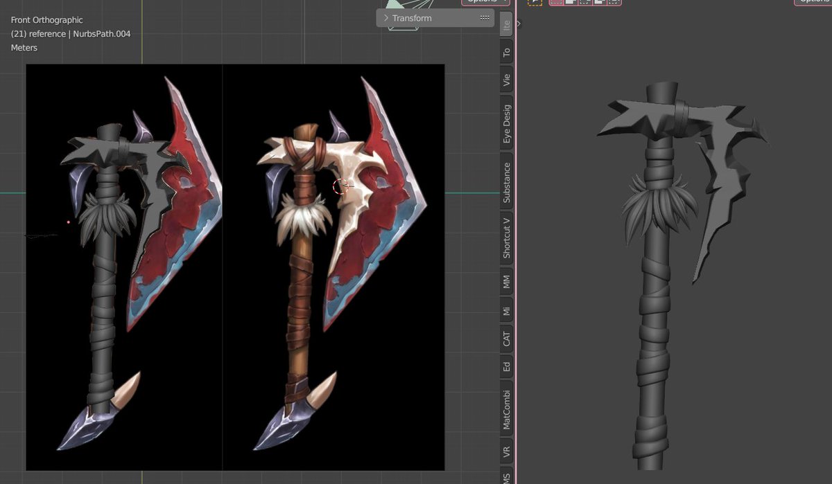 Doki 3D on Twitter: "An hour into creating Eugenia Shah's (art station) weapon. Working on the ...