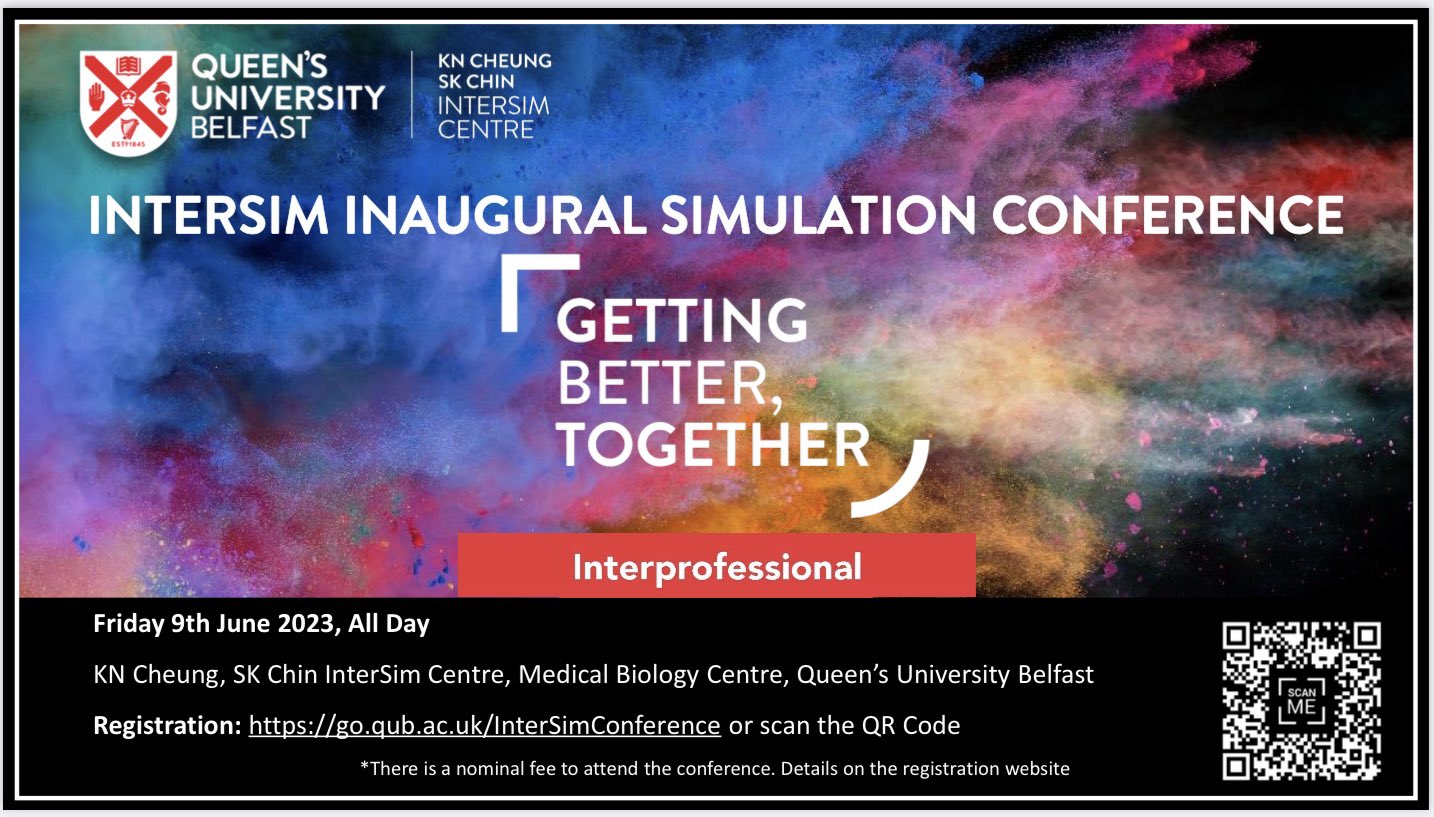 QUB Simulation Centre on Twitter: "📣 Inaugural InterSim conference now open for registration 📣 ...