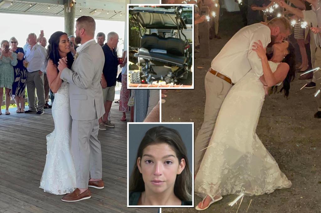 New York Post on Twitter: "Haunting footage shows mangled vehicle after bride Sam Hutchinson ...