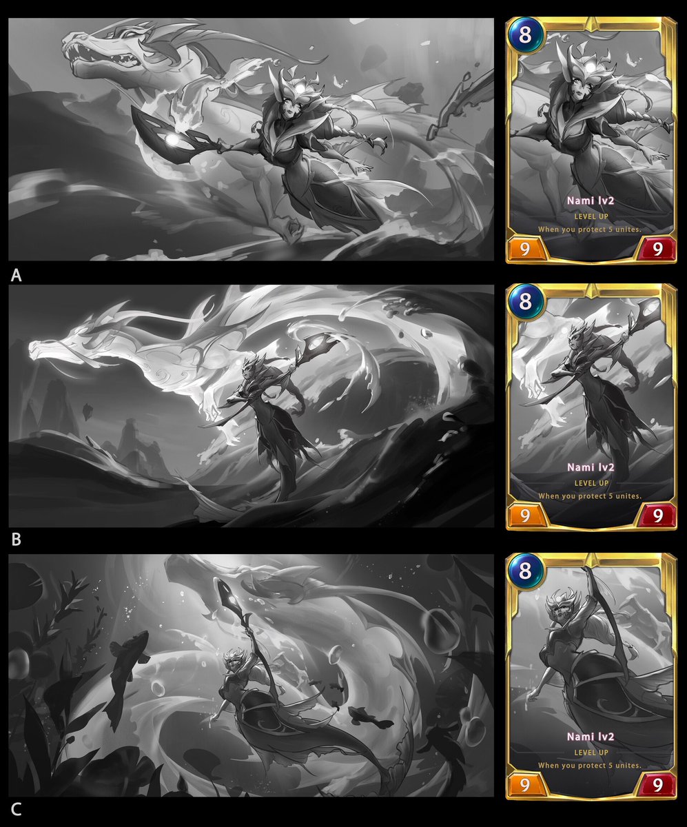 Jumaralo Hex on Twitter: "Nami Lvl 2 Full Artwork & Sketches - Legends of Runeterra by Guan Yu ...