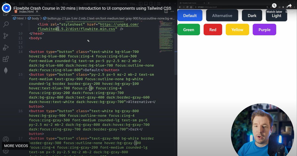 GoFrendi on Twitter: "Dear frontend devs. Does anybody write tailwind/flowbite in production ...