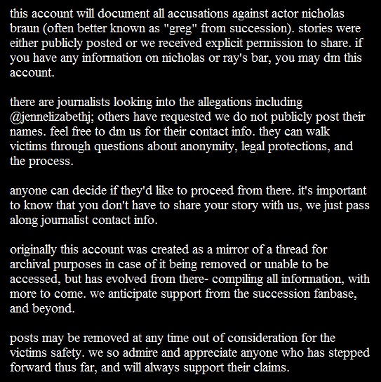nicholas braun allegations on Twitter: nicholas braun allegations on Twitter: