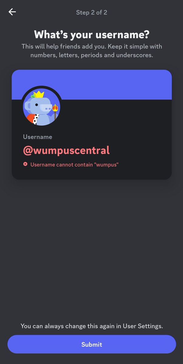 Wumpus Central on Twitter: "Username and Display Name setup"