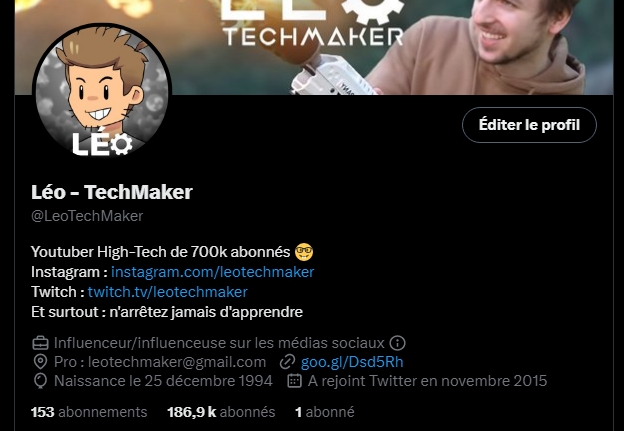 Léo - TechMaker on Twitter: "J'AI UN ABONNÉ PAYANT LET'S GOOOOOOOOO Je pense fournir des photos ...