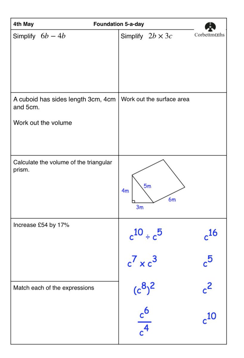 Corbettmaths on Twitter: "Studying for Foundation GCSE Maths? Try today's Foundation or the ...