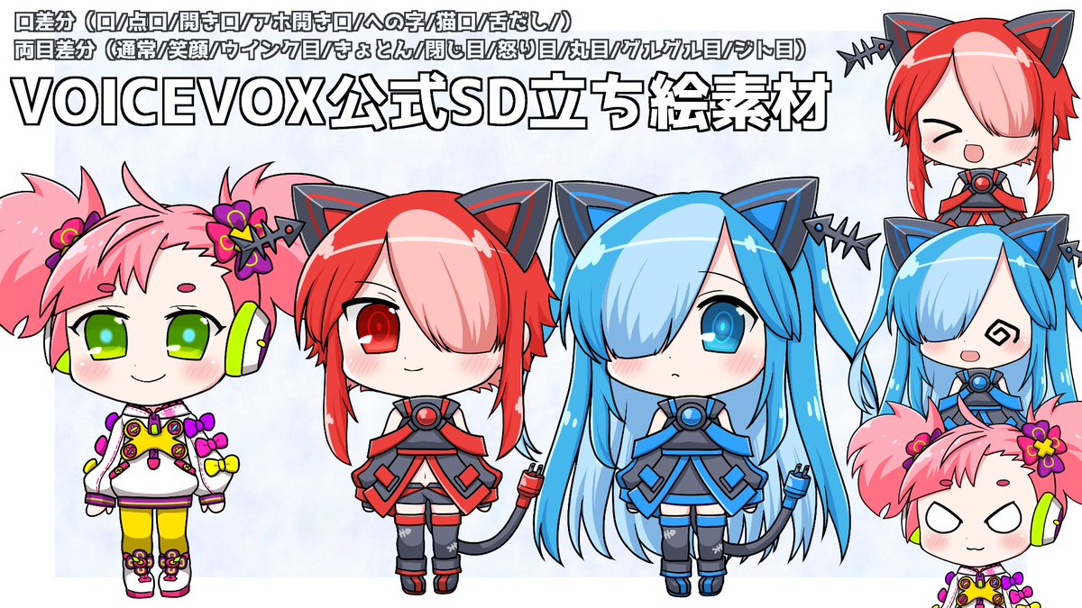 【公式】VOICEVOX櫻歌ミコ🐺 on Twitter: "ぼいばけのSD立ち絵、表情の差分がふえたよ☺😉😵‍💫"