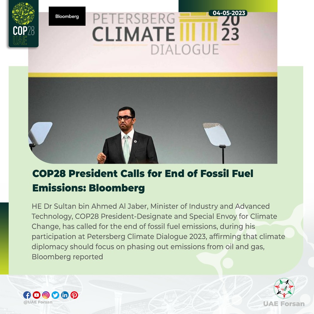 Uae Forsan On Twitter Cop28 President Calls For End Of Fossil Fuel