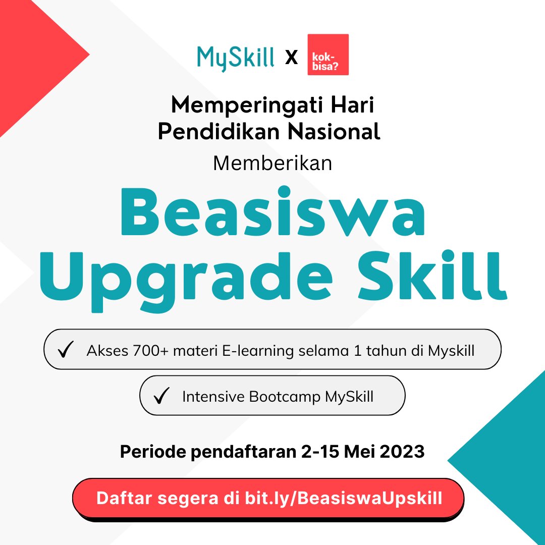 MySkill - Si Paling Belajar on Twitter: "🌟 Beasiswa Upgrade Skill @myskill_id x @kokbisachannel ...