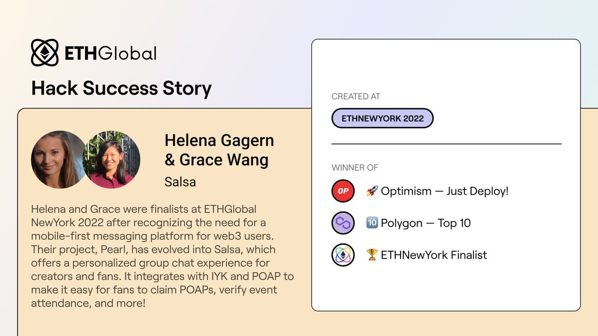 ETHGlobal on Twitter: "Hacker Success Story: @salsadotme 🌶️ Here is the story of how a project ...