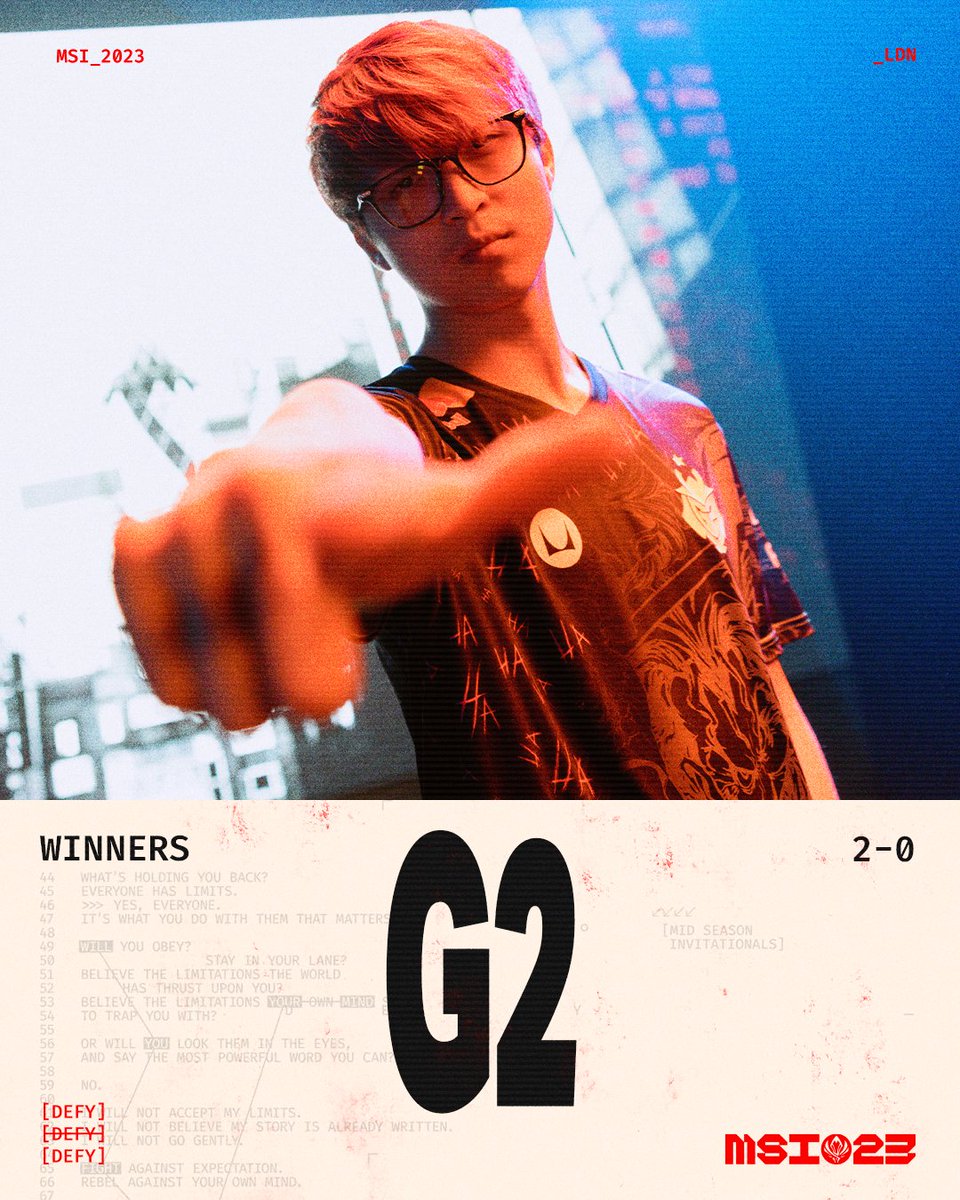 LoL Esports on Twitter: "G2-0: @G2League take down @PSG_TALON and advance to the #MSI2023 ...