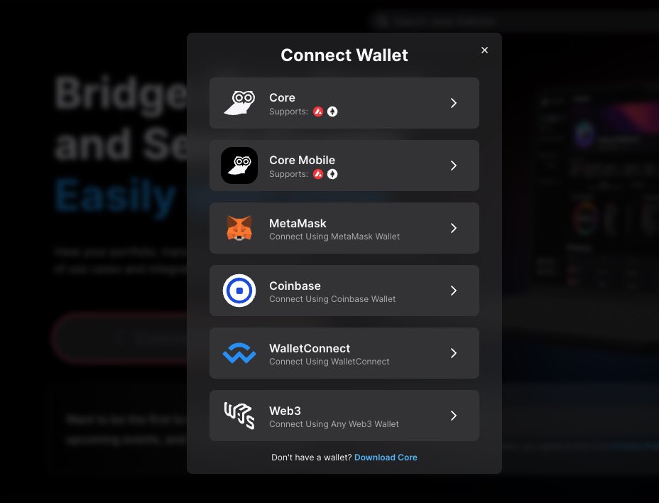Core on Twitter: "Did you know that you can connect ANY wallet to Core web? Think of Core web as ...