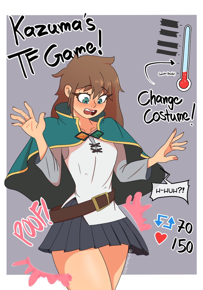 SourPlum || Comms open (1/2) on Twitter: "Part 2 of Kazuma's TF game! After getting his manhood ...