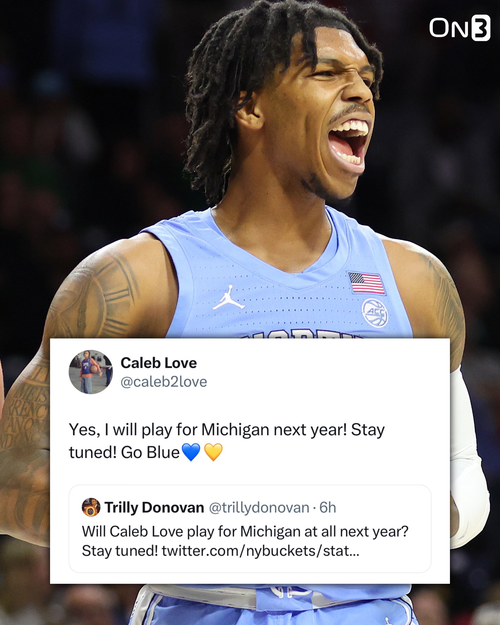 On3 on Twitter: "Caleb Love has reaffirmed his commitment to Michigan〽️ “Yes, I will play for ...