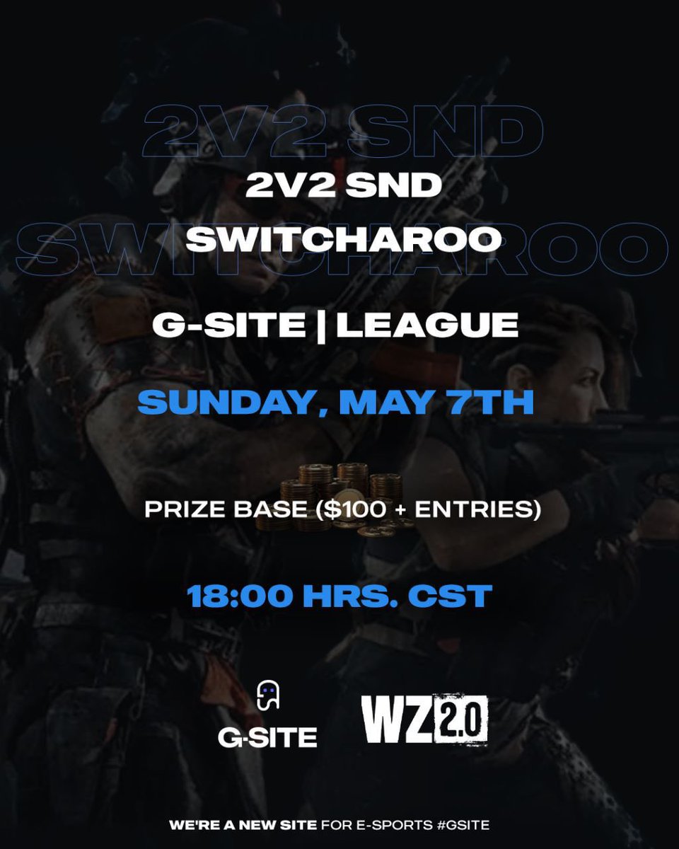 G-Site.gg on Twitter: "G-SITE | LEAGUE 2V2 SnD Switcharoo 🎮 COD: Modern Warfare II 👥 Min. 16 🌎 ...