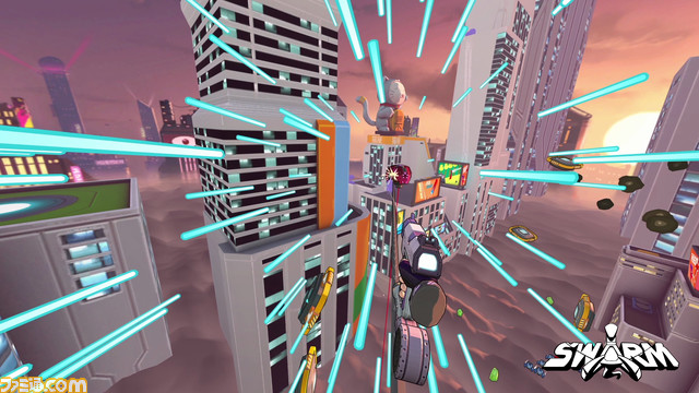 ファミ通.com on Twitter: "【おすすめゲームレビュー】 VR『Swarm』空中を縦横無尽にグラップルで飛び回る爽快ガンアクション 画面外に腕を伸ばして銃を撃つVRならではの ...