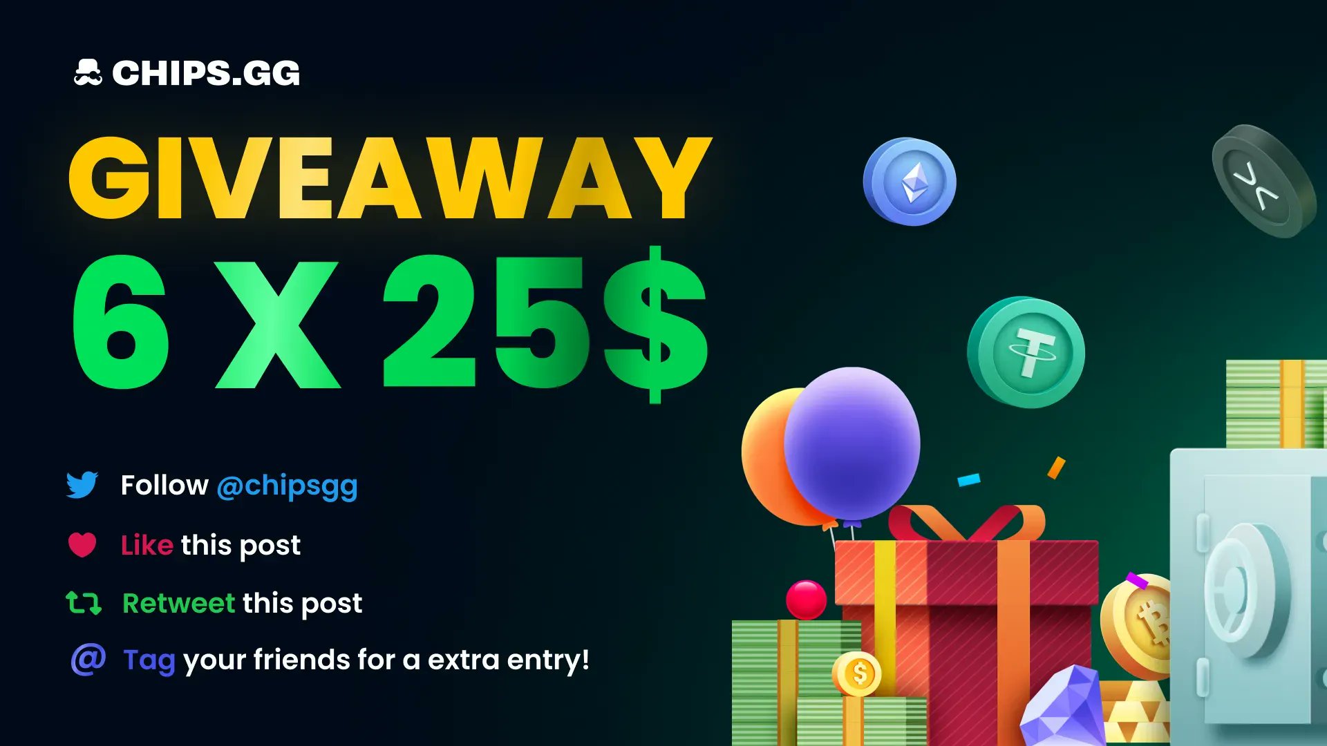 Chips.gg on Twitter: "💰 Win $25! 💰 We're giving away $25 to 6 lucky Chippers. 🎩 Entries close in ...