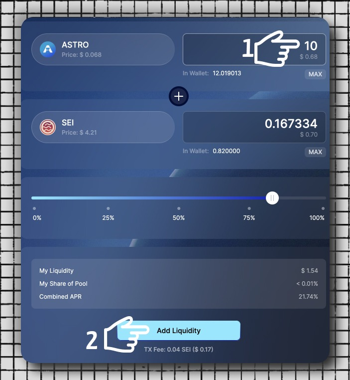 𝗰𝘆𝗰𝗹𝗼𝗽 on Twitter: "@astroport_fi @SeiNetwork Step 5 Create ASTRO - SEI liquidity pool: Move to ...