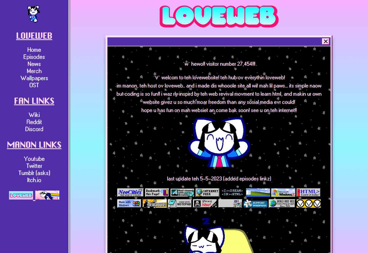 Manon on Twitter: "^∀^ i maed a new website for LOVEWEB!"