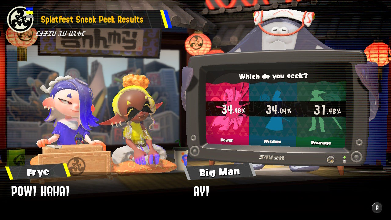 OatmealDome on Twitter: "[Splatoon 3] The Power vs. Wisdom vs. Courage Splatfest starts now ...