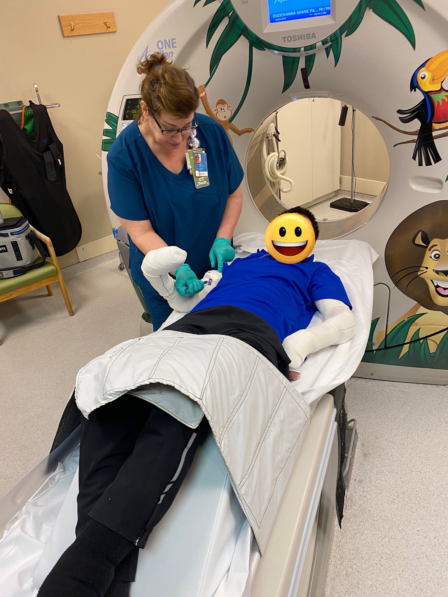 Shane 🇺🇸 on Twitter: "More. First one, getting PET & CT scans and the second, getting an IV for ...