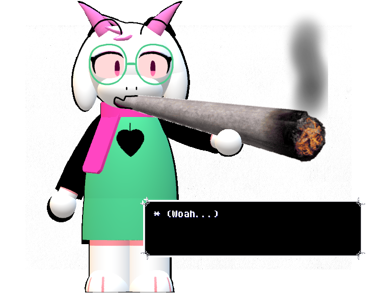 Beau on Twitter: "RT @KennyXD17: Ralsei the fluffy boy, smoking a ultra fat blunt, but in 3D."