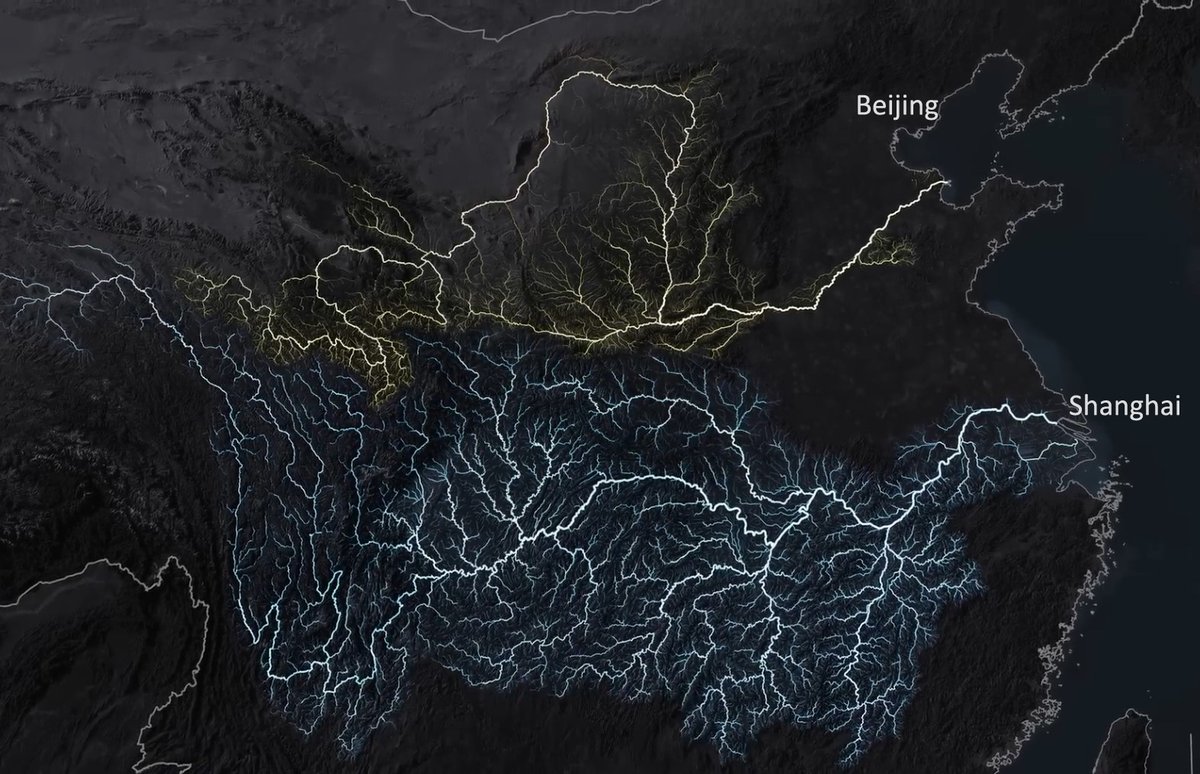 This is the water system of Yellow river (in yellow) Compared to the ...