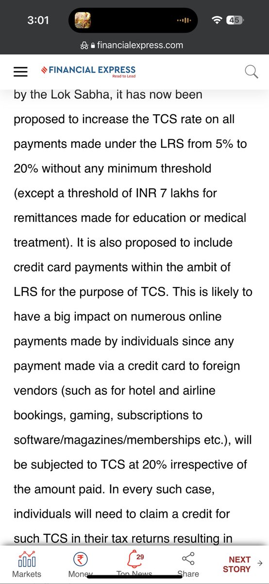 🚨 Important - 20% TCS on Making International Transactions using Credit ...