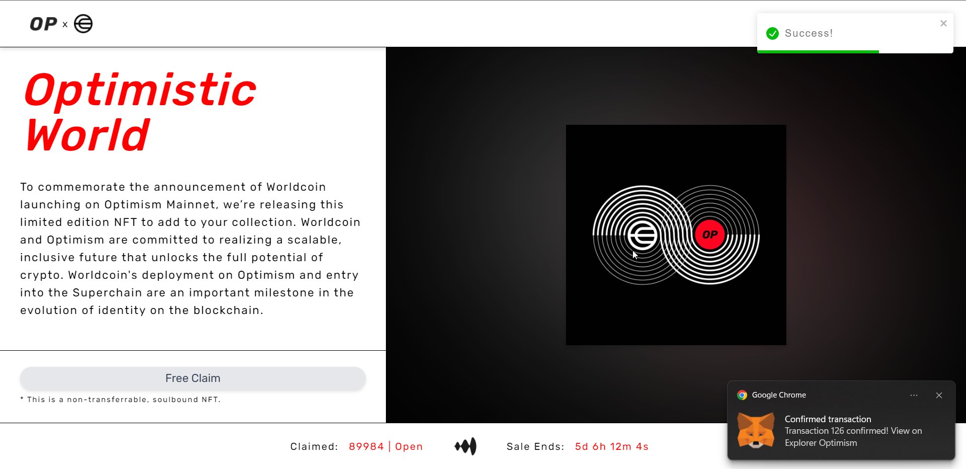 GA Crypto on Twitter: "🛠 Mine Free @worldcoin NFT on #optimism🤩 & on ZORA ~ #ethereum Network 🥲 ...