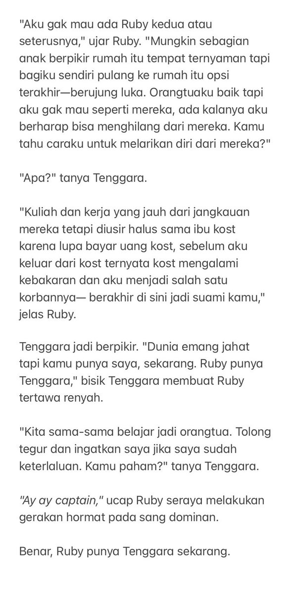 LILIE on Twitter: "72. Dunia emang jahat tapi Ruby punya Tenggara >>> CW // Family issues"