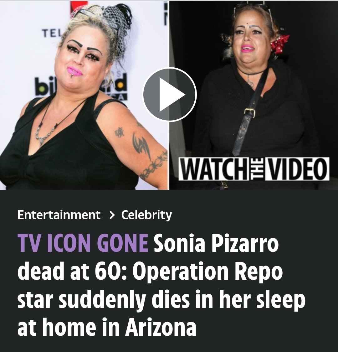 Pep On Twitter Rt Diedsuddenly Tv Icon Gone Sonia Pizarro Dead At 60 Operation Repo Star