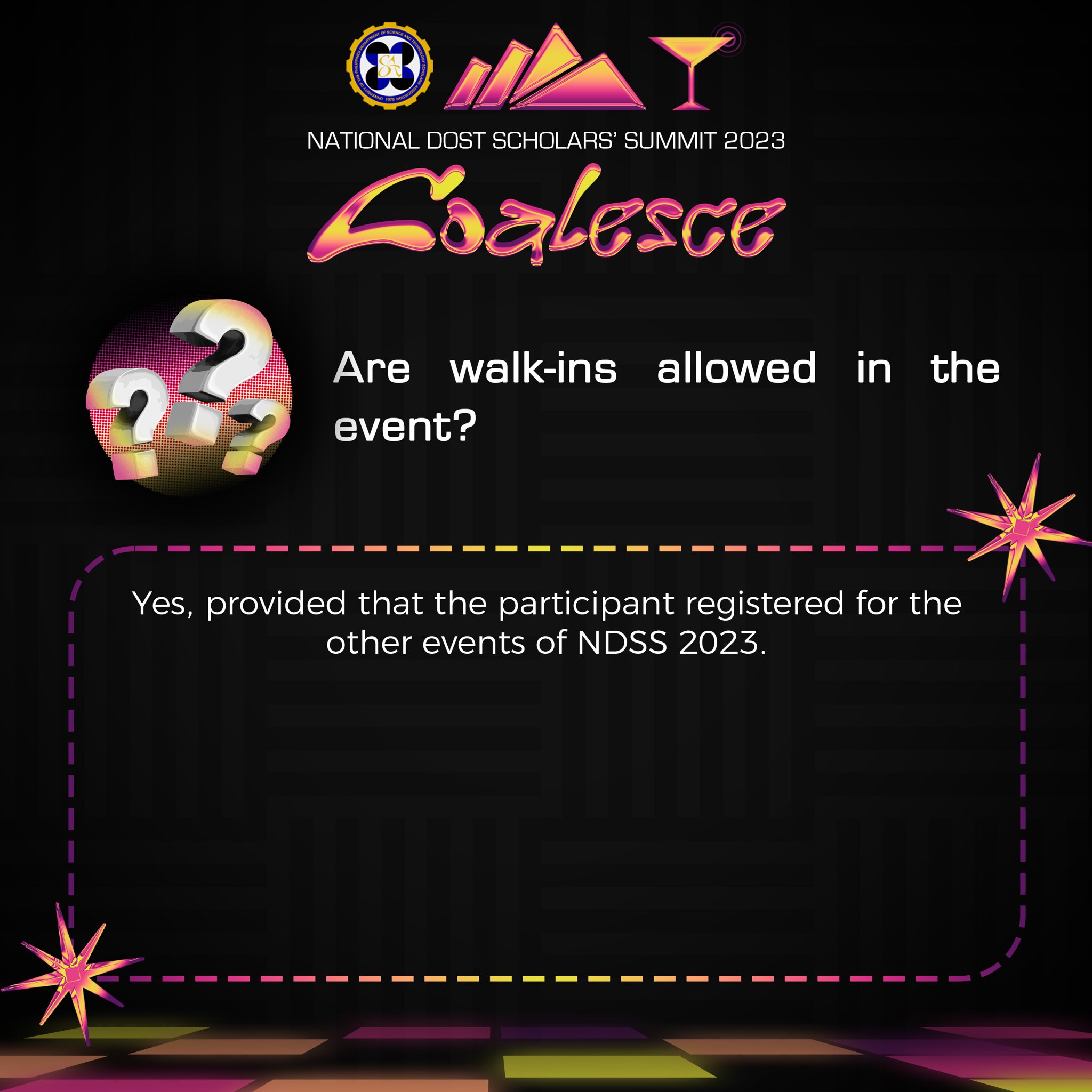 National DOST Scholars' Summit - NDSS on Twitter: "Coalesce 2023 FAQs (2/3) https://t.co ...