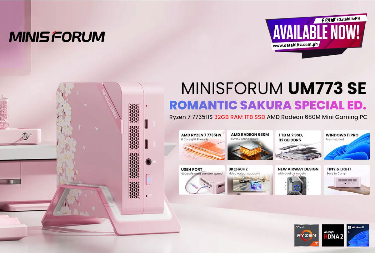 DataBlitz on Twitter: "FEEL THE SAKURA VIBE! 🌸 Minisforum UM773 SE Romantic Sakura Special Ed ...