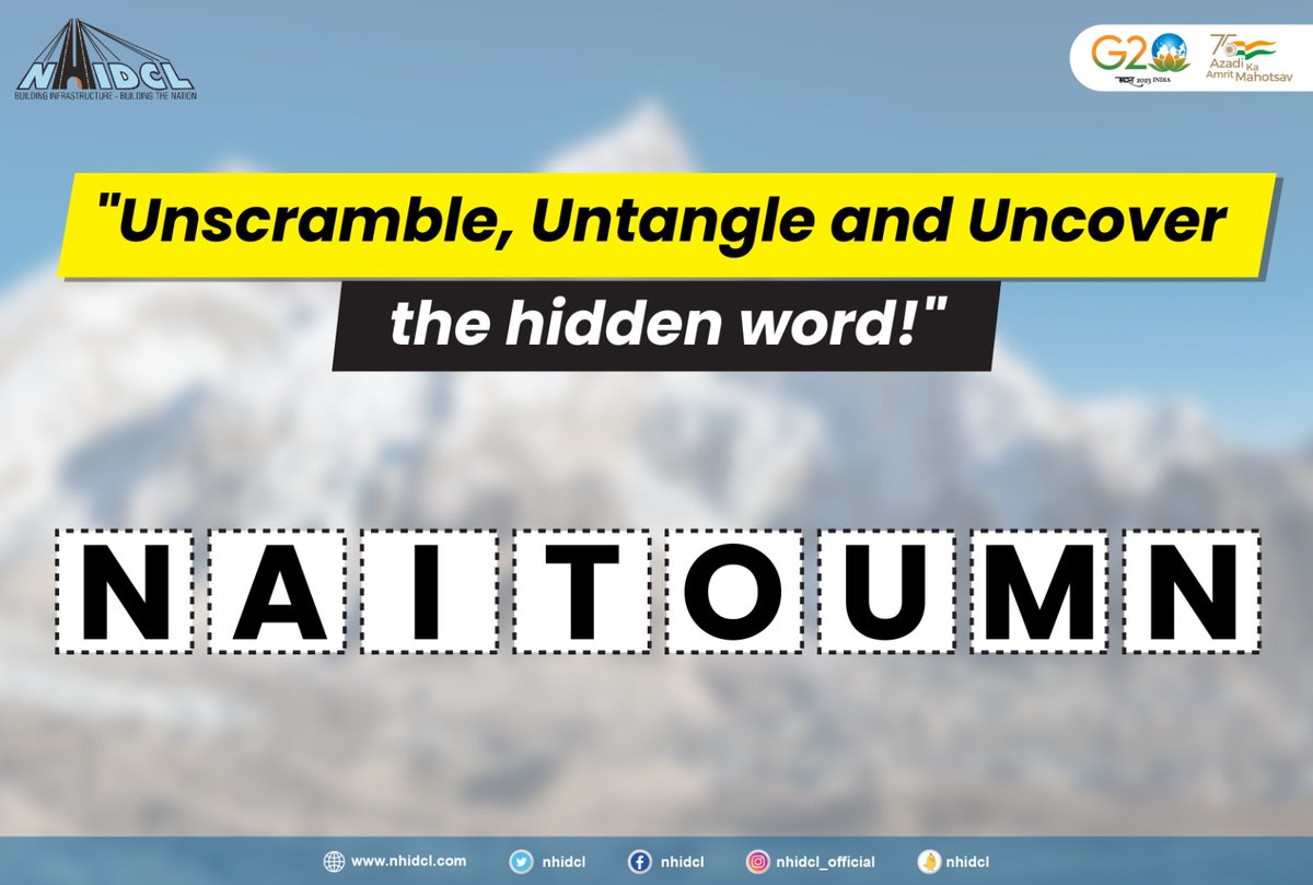 NHIDCL On Twitter Can You Spot The Hidden Word In The Jumbled Letters nhidcl-on-twitter-can-you-spot-the-hidden-word-in-the-jumbled-letters
