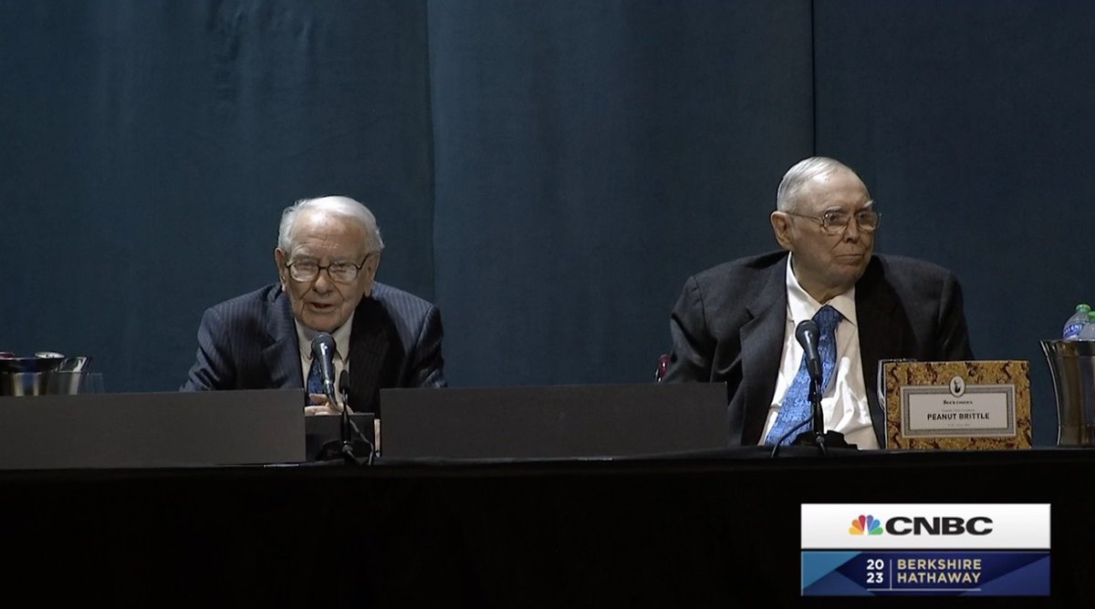 Warren Buffett & Charlie Munger take the stage at Berkshire Hathaway's 2023 annual shareholder ...