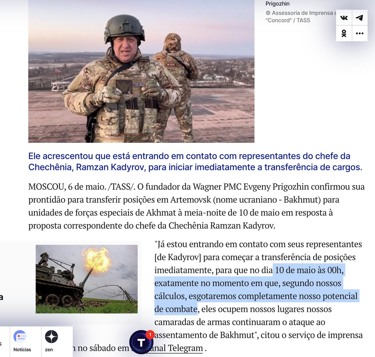 Hoje no Mundo Militar on Twitter: "Prigozhin, dono do grupo Wagner de mercenários, confirmou ...