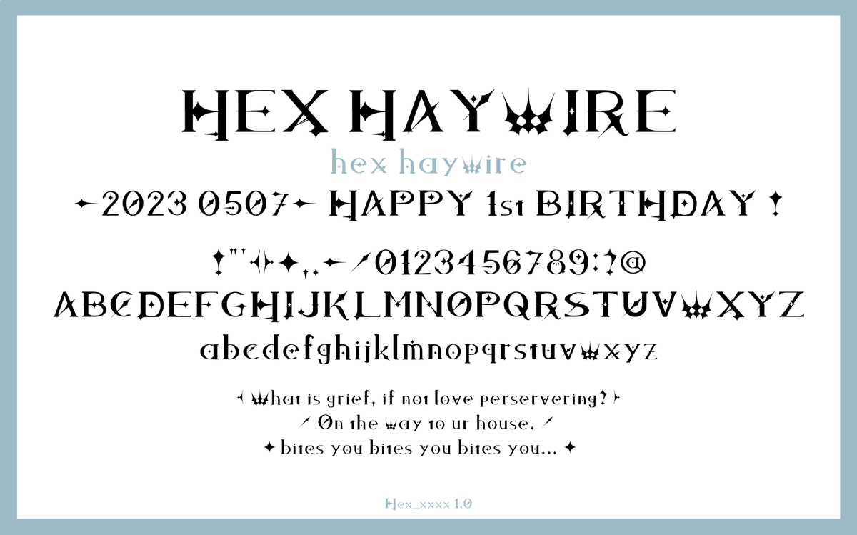 Podo on Twitter: " 𝑯𝒂𝒑𝒑𝒚 𝑩𝒊𝒓𝒕𝒉𝒅𝒂𝒚 𝑯𝒆𝒙 🖤230507 헥스 헤이와이어 생일 기념🖤 『Hex_xxxx.ttf』 1.0 폰트 배포 Font F2U ...
