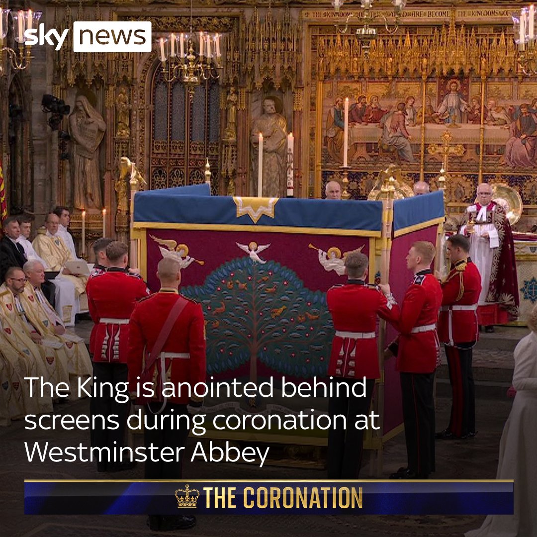 Sky News on Twitter: "Following the anointing, the King is then prepared for the crowning, which ...
