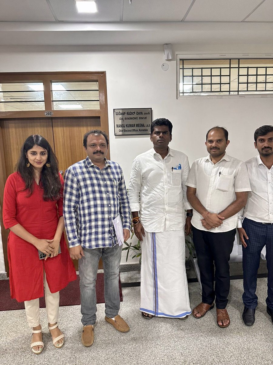 K.Annamalai on Twitter: "Along with functionaries of @BJP4Karnataka, we met the Chief Electoral ...