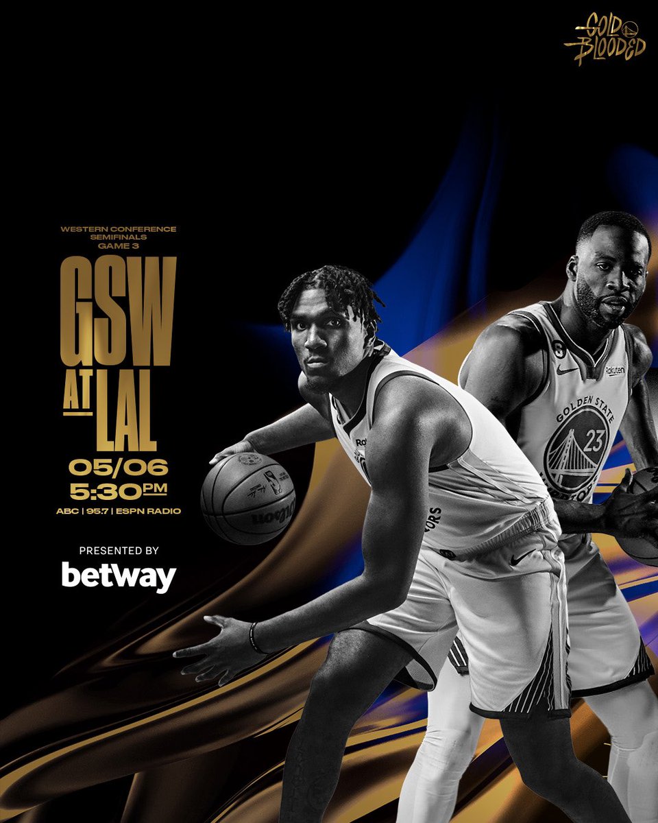 Jen on Twitter: "RT @warriors: Saturday night in L.A. 🏀 GSW at LAL (Series is tied 1-1) 🕠 5:30pm ...