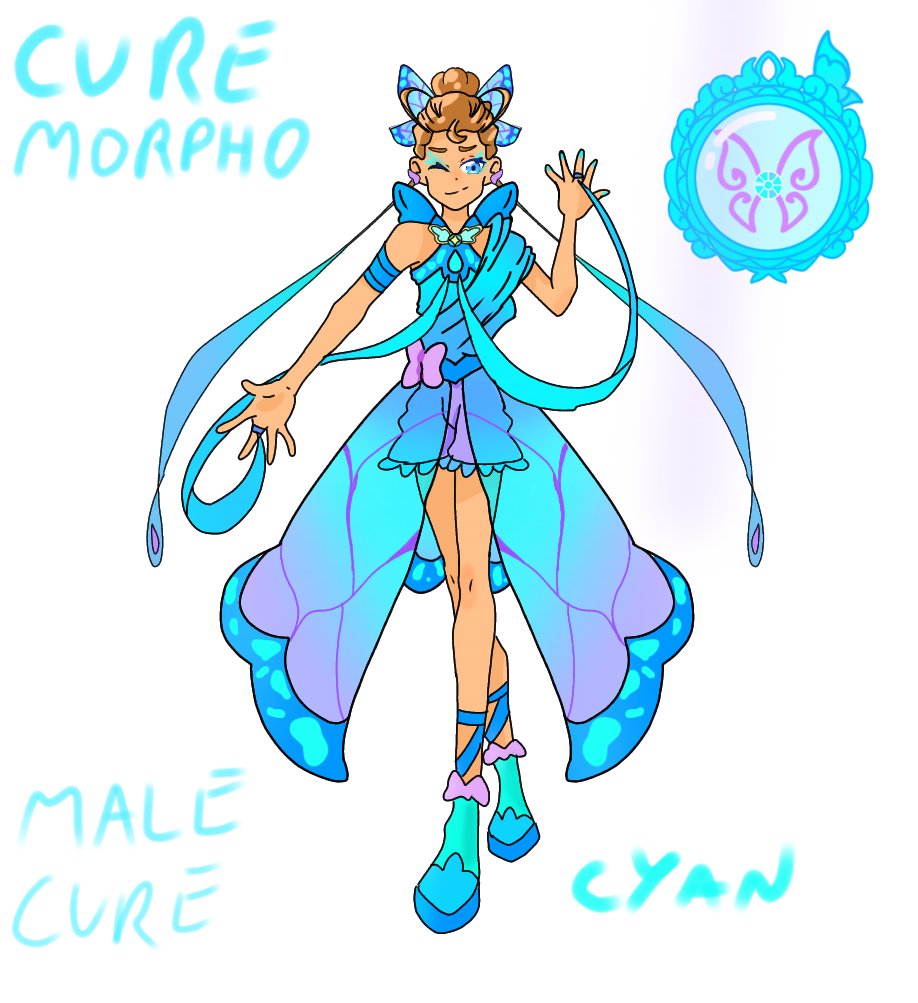 ben🐦~Apaixonado pelo cure wing🧡🍂 on Twitter: "🦋💙 Cure Morpho!!! A male cyan precure is here! My ...