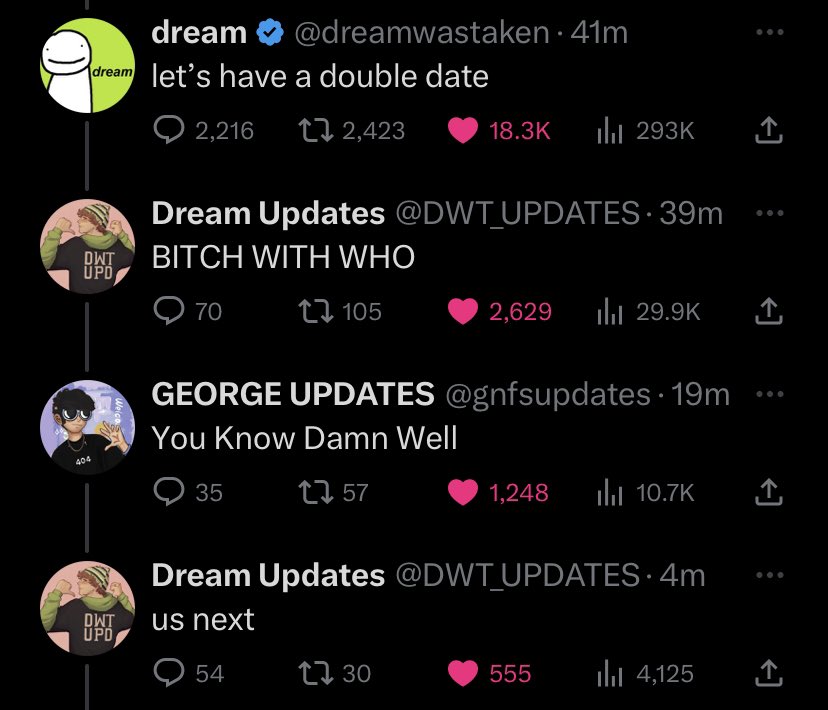 aspen ⁴⁶ on Twitter: "dnf is so real even their update accs are dating"