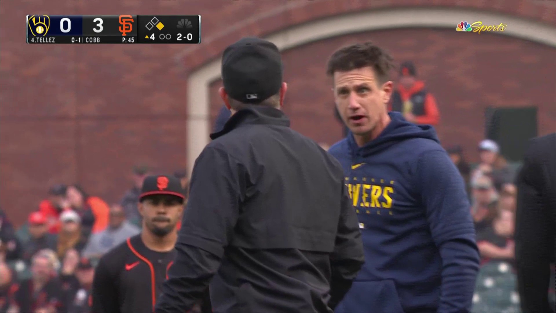 Foul Territory on Twitter: "Umpires ejected Brewers manager Craig Counsell, who was upset and ...